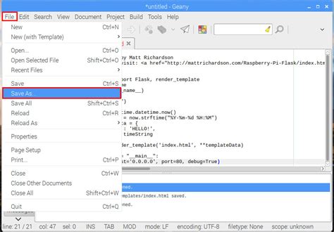 หุ่นยนต์ Raspberry Pi การใช้งาน Flask ในการพัฒนา Web Application