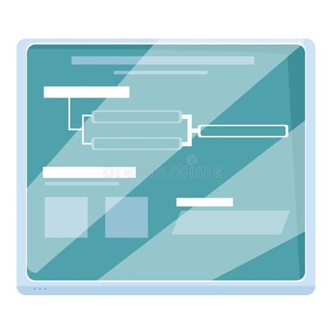 Modern Touch Screen Display Showing Flowchart For Business Meeting Stock Vector Illustration