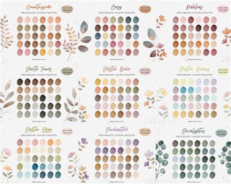 Procreate Color Palette Swatches Palette Bundle Color Palette Procreate Art Ipad Illustration Etsy