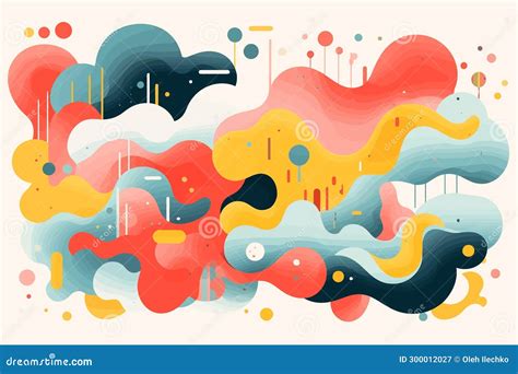 Psychedelic Abstract Art Isolated Vector Style Illustration Stock