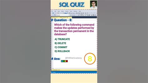 Sql Quiz 8 Sql Mysql Interviewquestion Quiz Shots Shorts