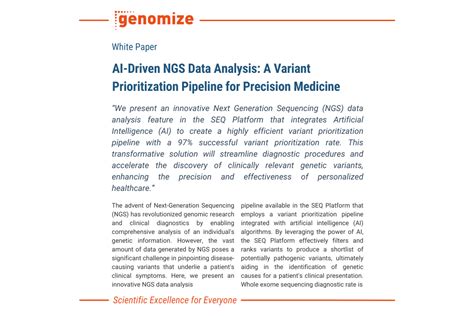 Ai Driven Ngs Data Analysis A Variant Prioritization Pipeline For