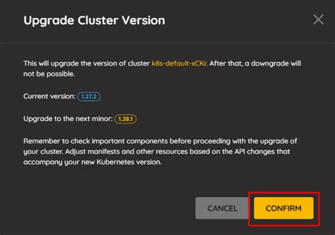 upgrade k8s version sunteco cloud documentation