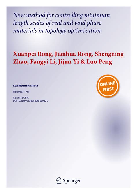 Pdf New Method For Controlling Minimum Length Scales Of Real And Void