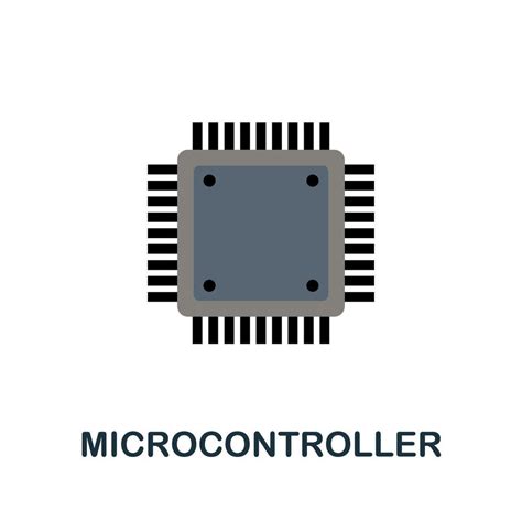 Microcontroller Flat Icon Colored Sign From Robotics Engineering Collection Creative