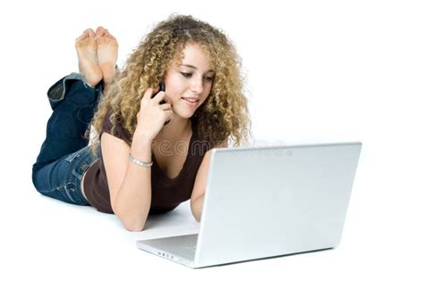 Multi Tasking On The Phone And Computer Stock Image Image Of Multi Tasking 5051611