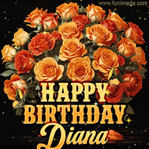 Beautiful Orange Roses Birthday  For Diana Download On