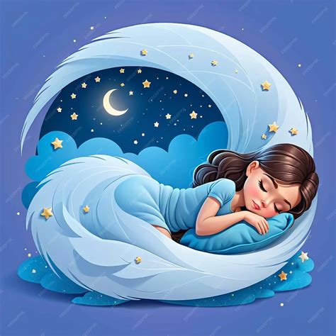 Vector Cute Girl Sleeping Cartoon Character Isolated World Sleep Day