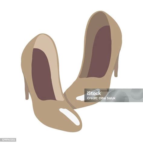 흰색 배경에 고립 된 여성 신발 한 켤레 손으로 그린 벡터 그림 컬러 만화 낙서 액세서리의 단일 도면 디자인 인쇄 스티커 엽서 장식 랩을위한 요소 0명에 대한 스톡 벡터