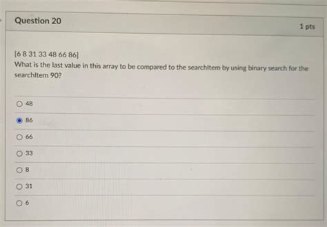 Solved Question 22 1 Pts 68 31 33 48 66 86 How Many Swaps