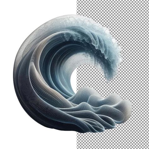 Premium Psd Sculpted Serenity 3d Isolated Waveform On Transparency