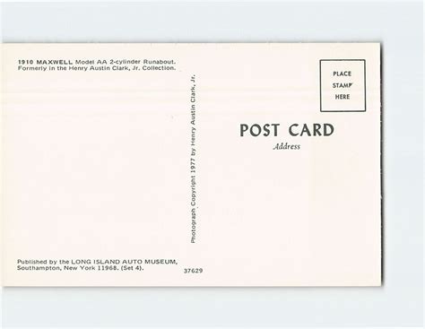 Postcard 1910 Maxwell Model Aa 2 Cylinder Runabout Ebay