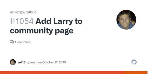 Add Larry To Community Page Issue Usnistgov Pfhub GitHub