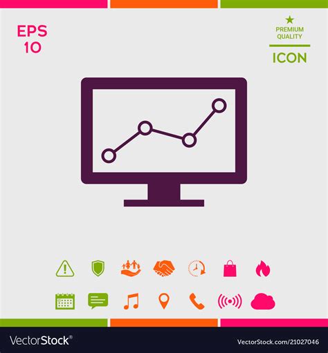 Computer Monitors With Graph Royalty Free Vector Image