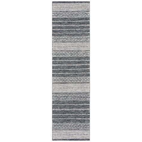Safavieh Striped Kilim Black Ivory 2 Ft X 7 Ft Striped Runner Rug