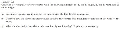 solved problem 4 2 consider a rectangular cavity resonator