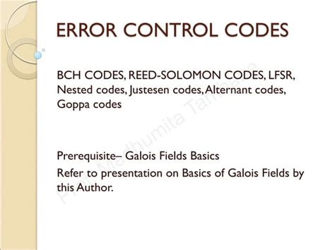 Error Control Coding Bch Reed Solomon Etc Pdf Programming Languages Computing