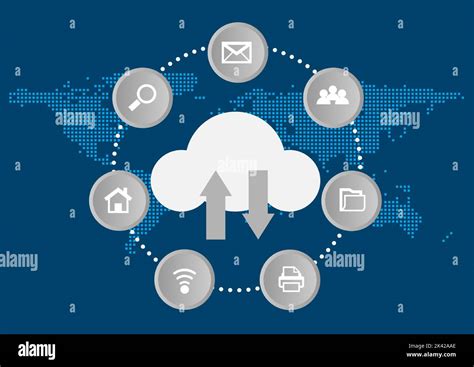 Graphics Diagram Cloud Computing Concept Infrastructure Link Access Data Management Vector