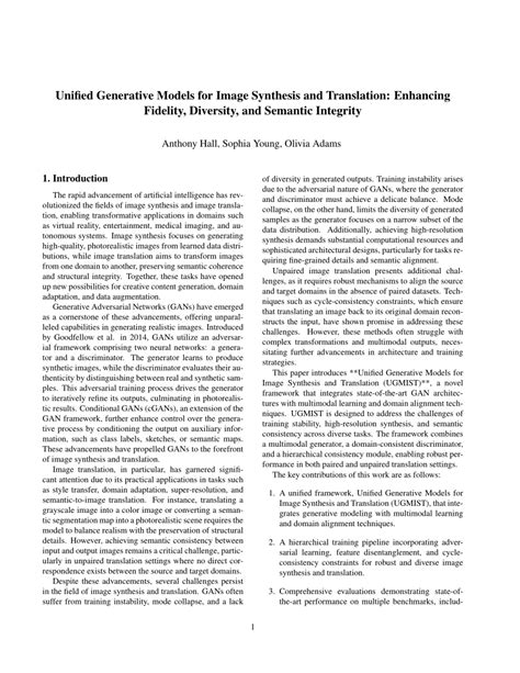 Pdf Unified Generative Models For Image Synthesis And Translation Enhancing Fidelity