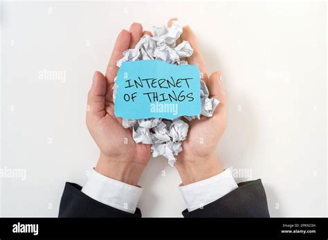 sign displaying internet of thingsconnection of devices to the net to send receive data