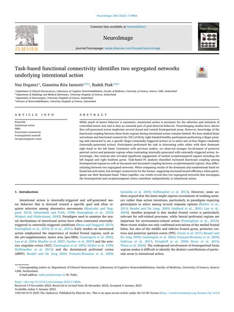 Task Based Functional Connectivity Identifies Two Segregated Net2023