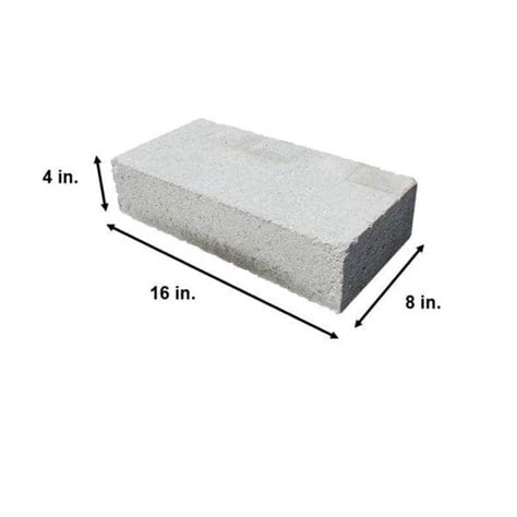 4 In X 8 In X 16 In Solid Concrete Block 30168621 The Home Depot
