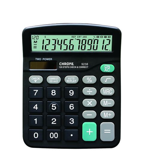 Chrome 9238 Check And Correct Basic Calculator Black 12 Digit Amazon