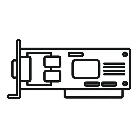 Video Card Processor Icon Outline Vector Computer Gpu 15108182 Vector Art At Vecteezy