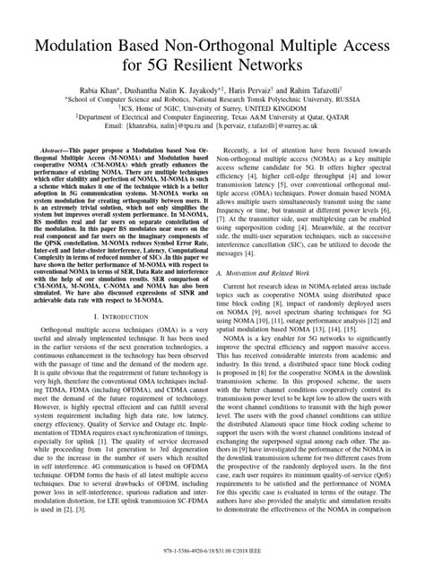Modulationbasednon Orthogonalmultipleaccessfor5gresilient