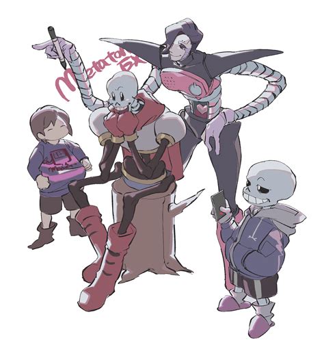 Frisk Sans Papyrus Mettaton And Mettaton Ex Undertale Drawn By