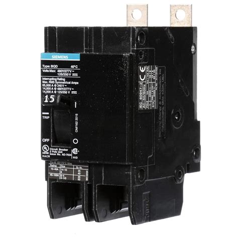 Interruptor Automatico Atornillable Serie Bqd 2 Polos 480v 15a