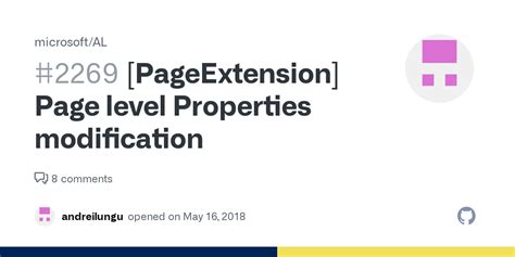 Pageextension Page Level Properties Modification · Issue 2269 · Microsoftal · Github