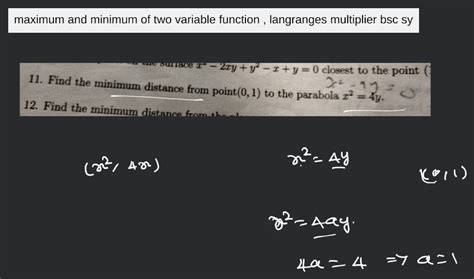 Maximum And Minimum Of Two Variable Function Langranges Multiplier Bsc