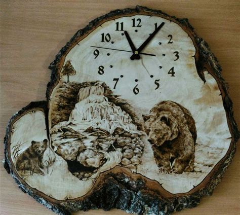 Pin By Bora Bora On часы Wood Burning Crafts Wood Clocks Wood