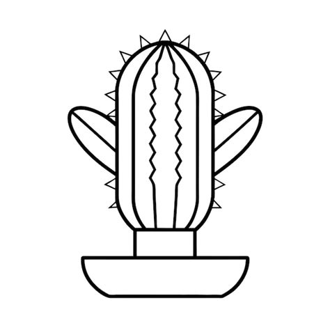 Cactus Outline Vector Illustration Premium Ai Generated Vector