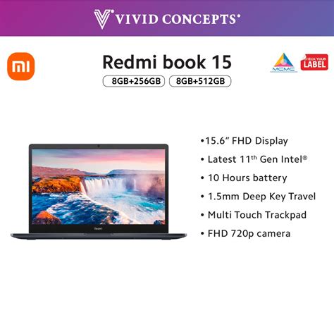 Xiaomi Redmi Book 15 Intel I3 8GB 256GB Intel I5 8GB 512GB Shopee Malaysia