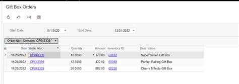 Create A Generic Inquiry That Shows Only Orders With Specific Items