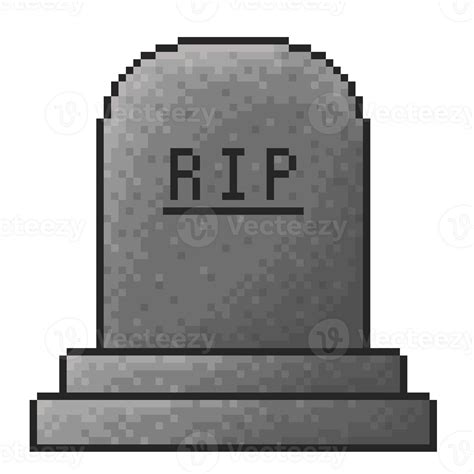 A Retro Styled Pixel Art Illustration Of A Grave Stone 49379232 Png