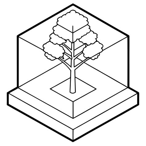 Isometric Blueprint Tree Illustration Line Art 51278547 Vector Art At