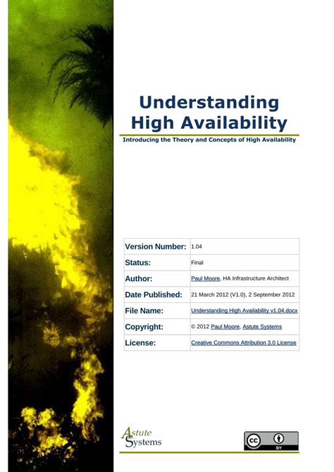 Pdf Understanding High Availability Introducing The Theory And Concepts Of High Availability