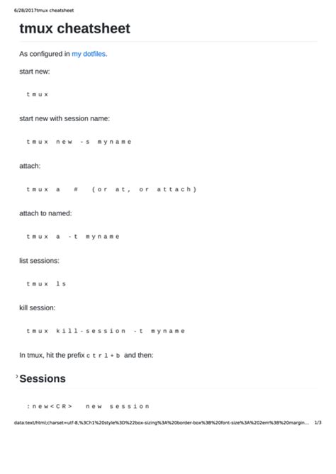 Top Tmux Cheat Sheets Free To Download In PDF Format