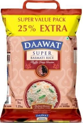 Daawat Basmati Rice Super 25 Extra On 1 Kg And 5 Kg Pack Carrydor