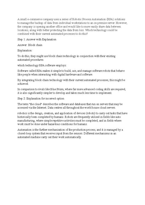 A Small E Commerce Company Uses A Series Of Robotic Process Automation Rpa Solutions To Manage