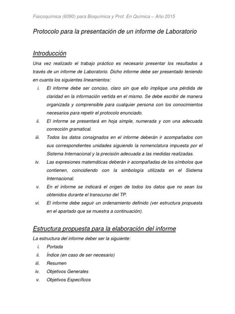 Protocolo Para Preparar Un Informe De Laboratorio Descargar Gratis
