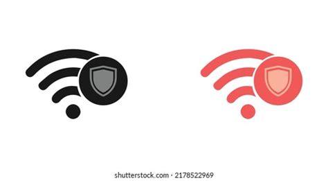 Wifi Connection Icon Security Shield Vector Stock Vector Royalty Free 2178522969 Shutterstock
