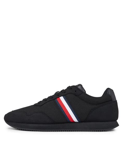 Tommy Hilfiger Snīkeri Lo Runner Mix Fm0fm04958 Melns Modivolv