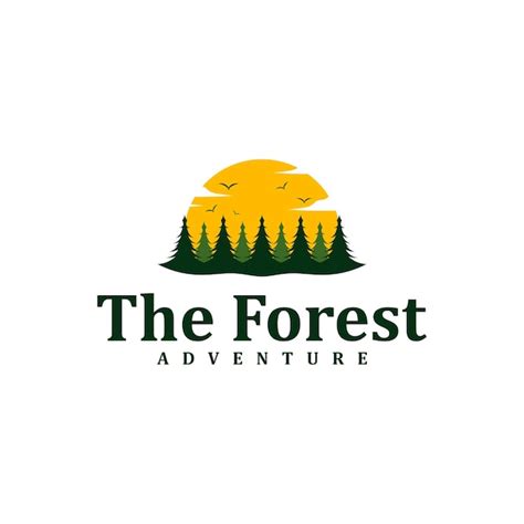 Forest Logo Design Template Creative Pine Logo Vector Illustration Premium Vector