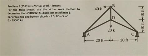 Solved Problem 2 25 Points Virtual Work Trusses For The