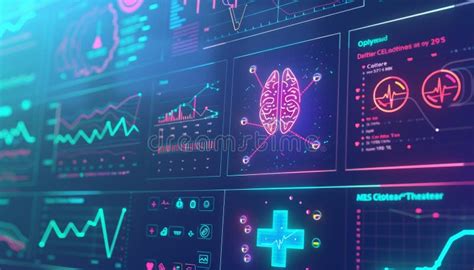 Colorful Animated Medical Charts With Detailed Symbols Stock