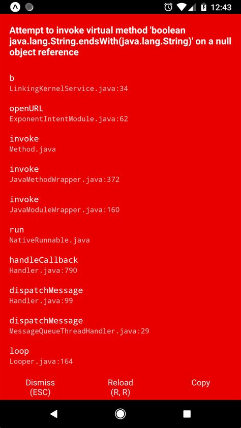 Attempt To Invoke Virtual Method Boolean Javalangstringendtswith